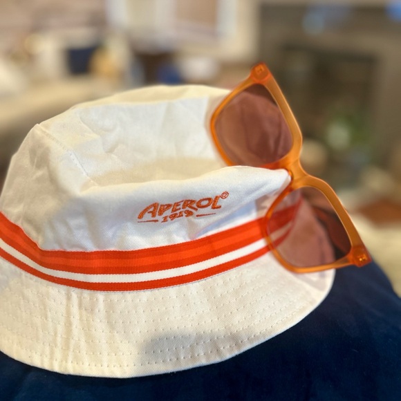 Accessories | Nwot Aperol White Bucket Hat And Matching Sunglasses ...